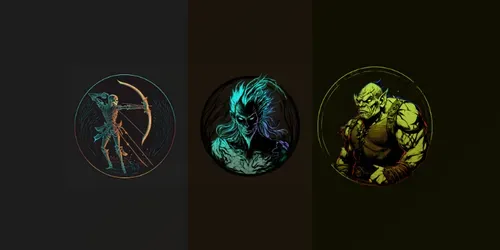 DnD Game Circle Icons Tokens Midjourney Prompt | PromptBase