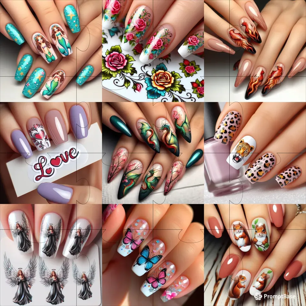 Nails With Slider Designs DALL·E Prompt | PromptBase