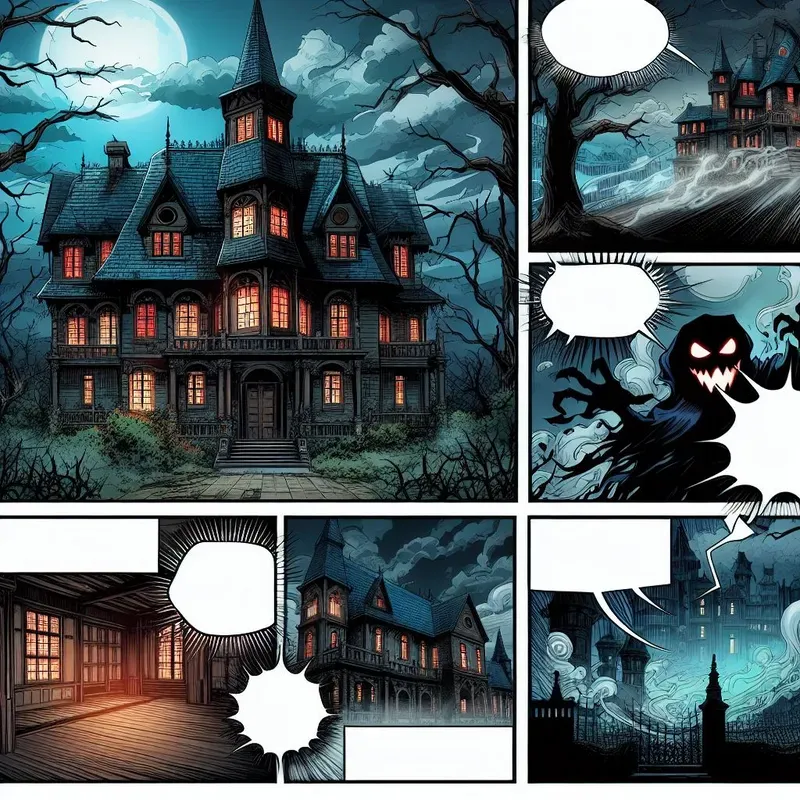 Idea Manhua Comic Panels DALL·E Prompt | PromptBase