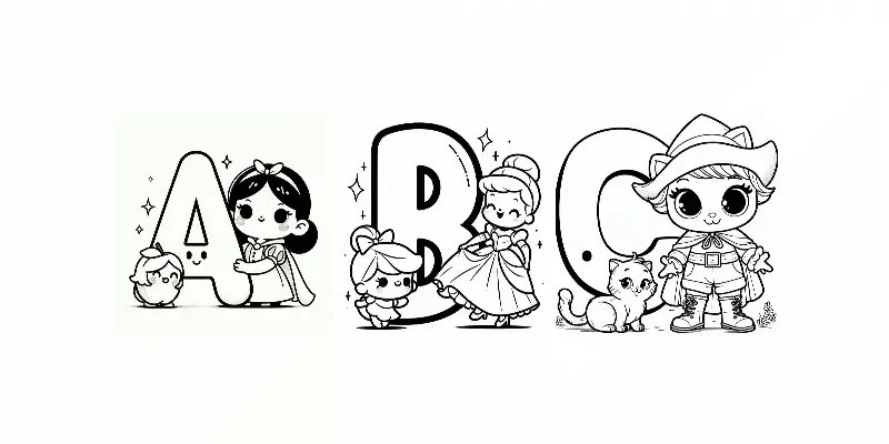 Cartoon Alphabet Coloring Books DALL·E Prompt | PromptBase