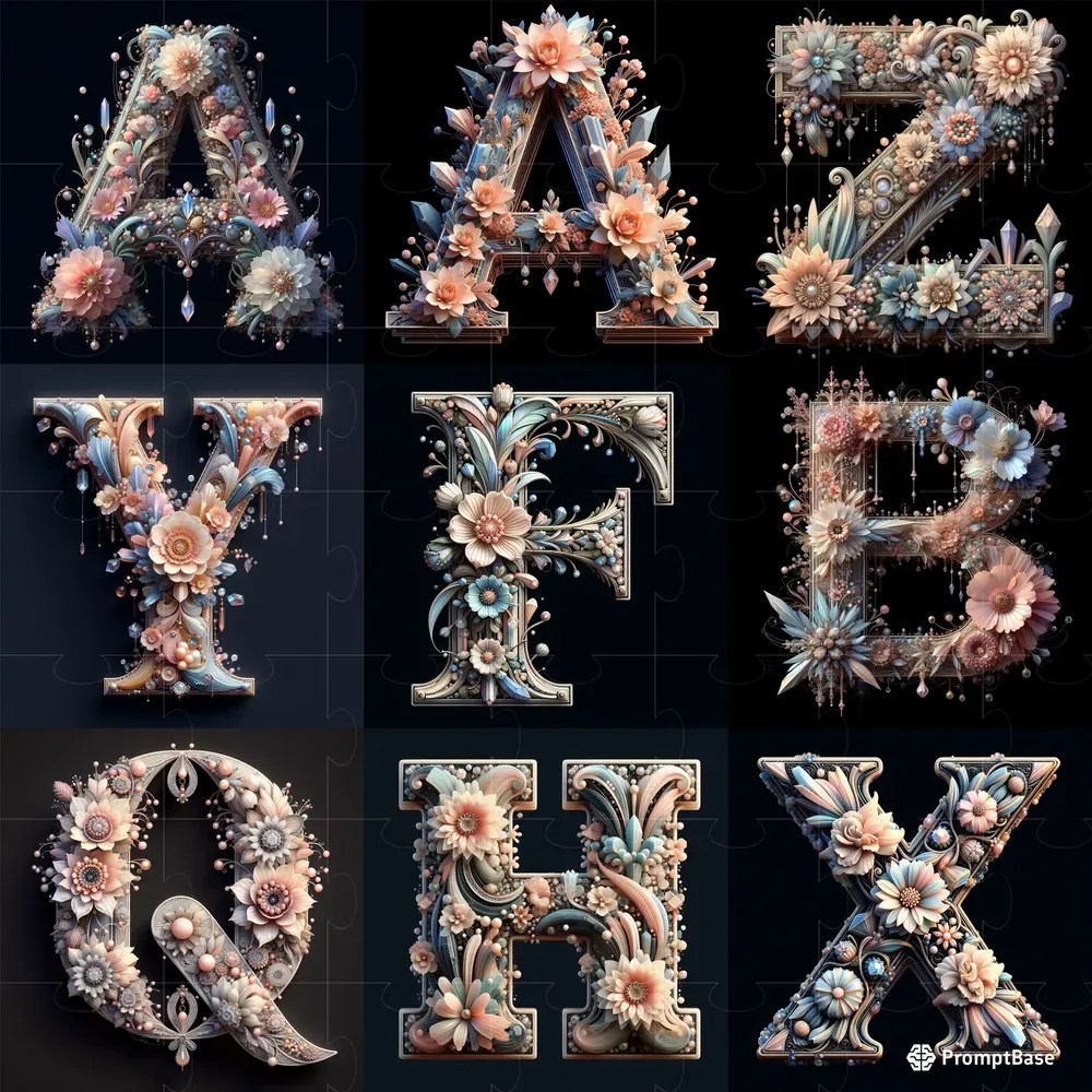 Flowing Font Letters DALL·E Prompt | PromptBase