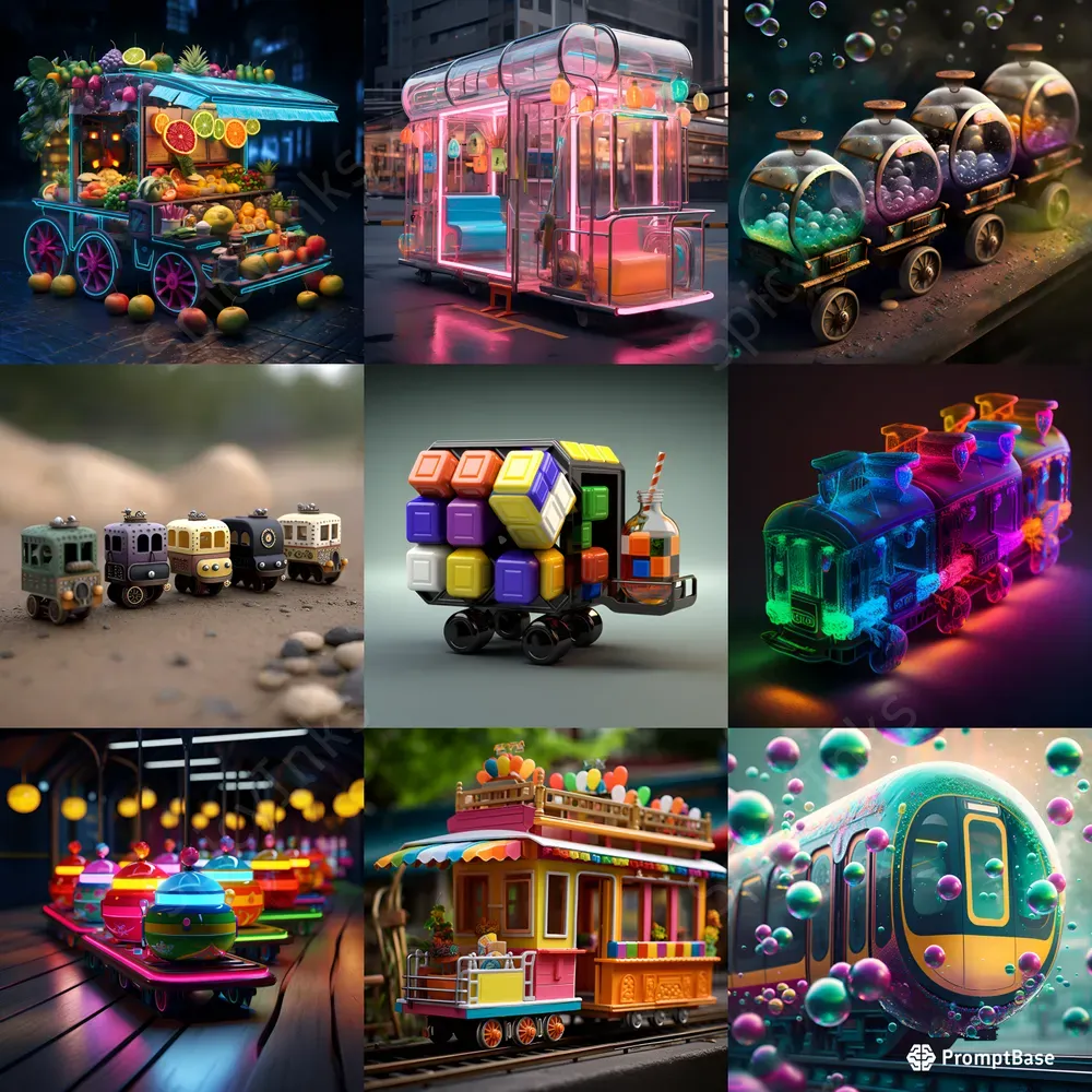 Beautiful Abstract Train Carts Midjourney Prompt | PromptBase