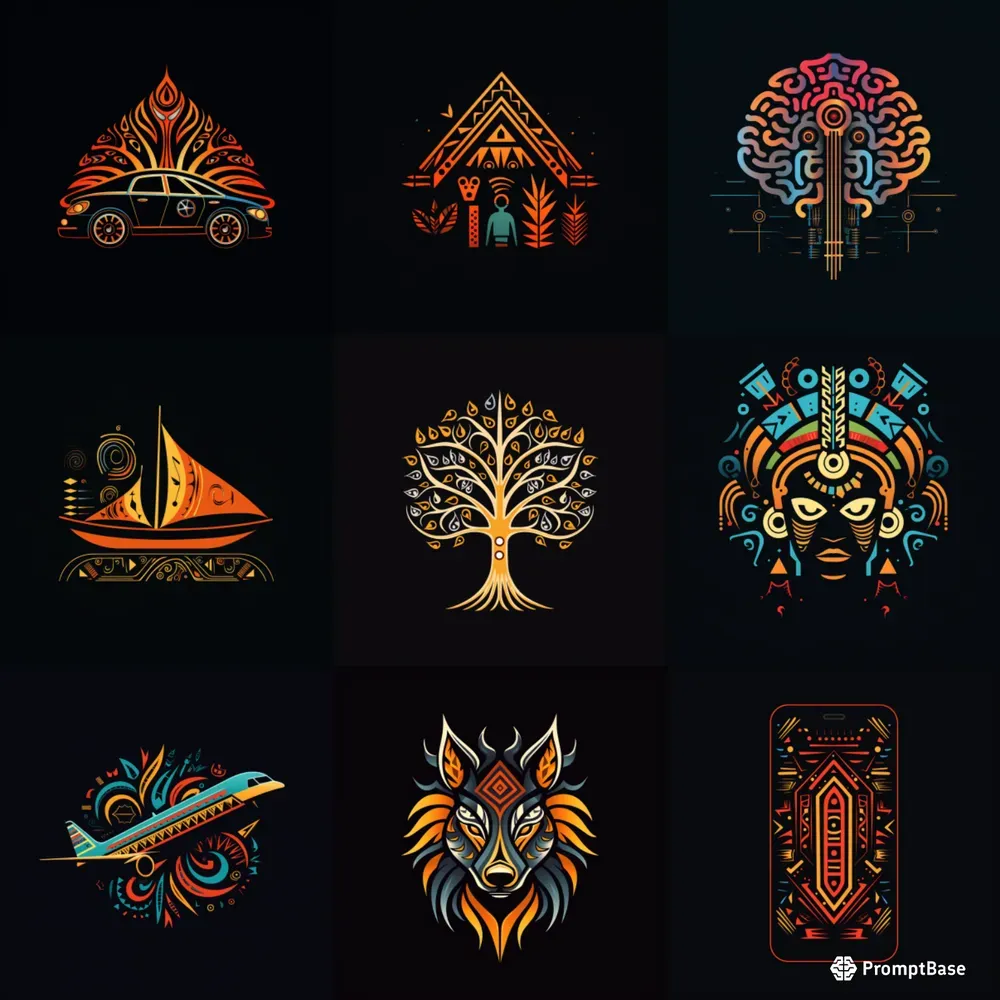 Tribal Logos Midjourney Prompt | PromptBase