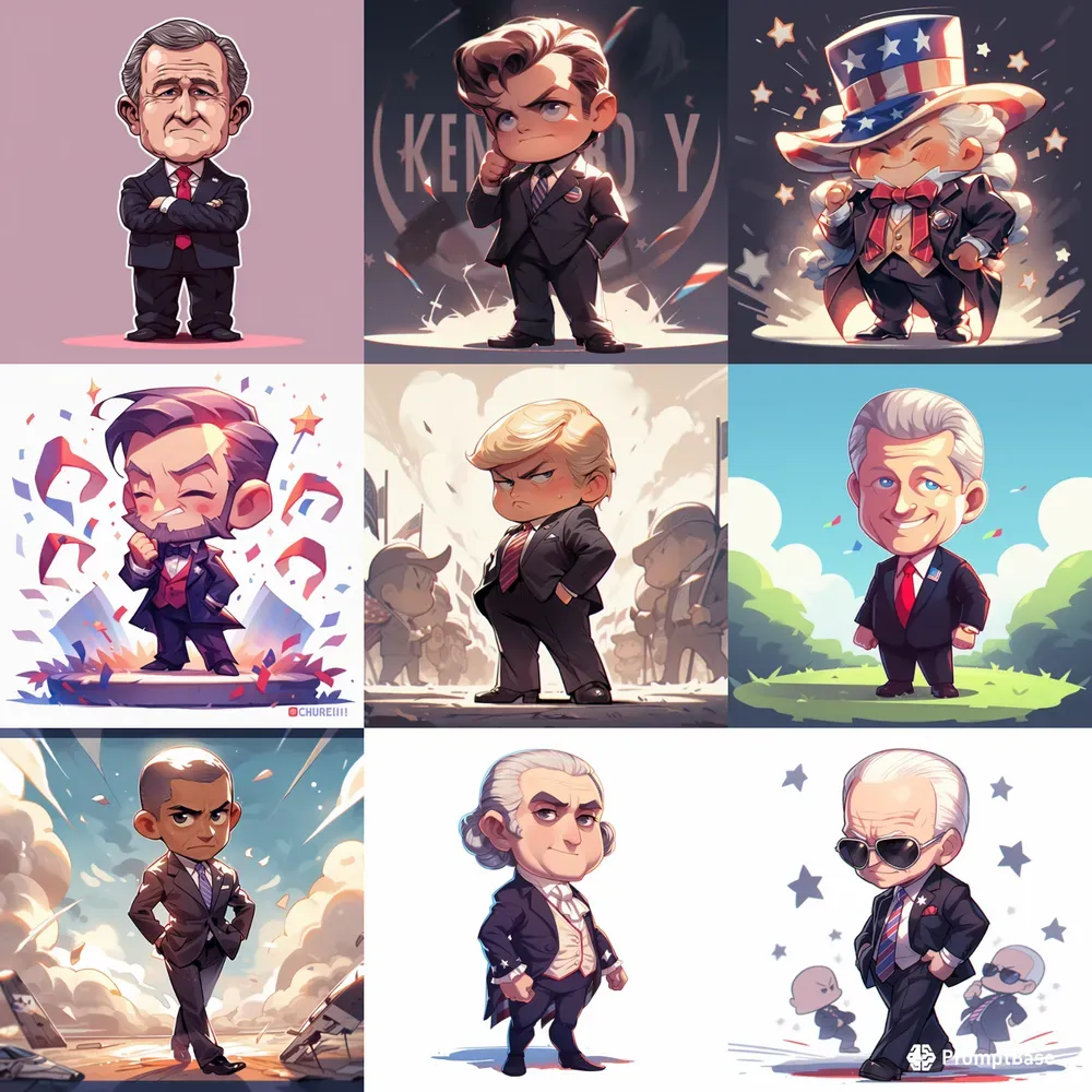 Chibi Presidents Midjourney Prompt | PromptBase