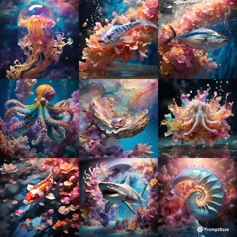 Colorful Marine Lifes Leonardo Ai Prompt | PromptBase