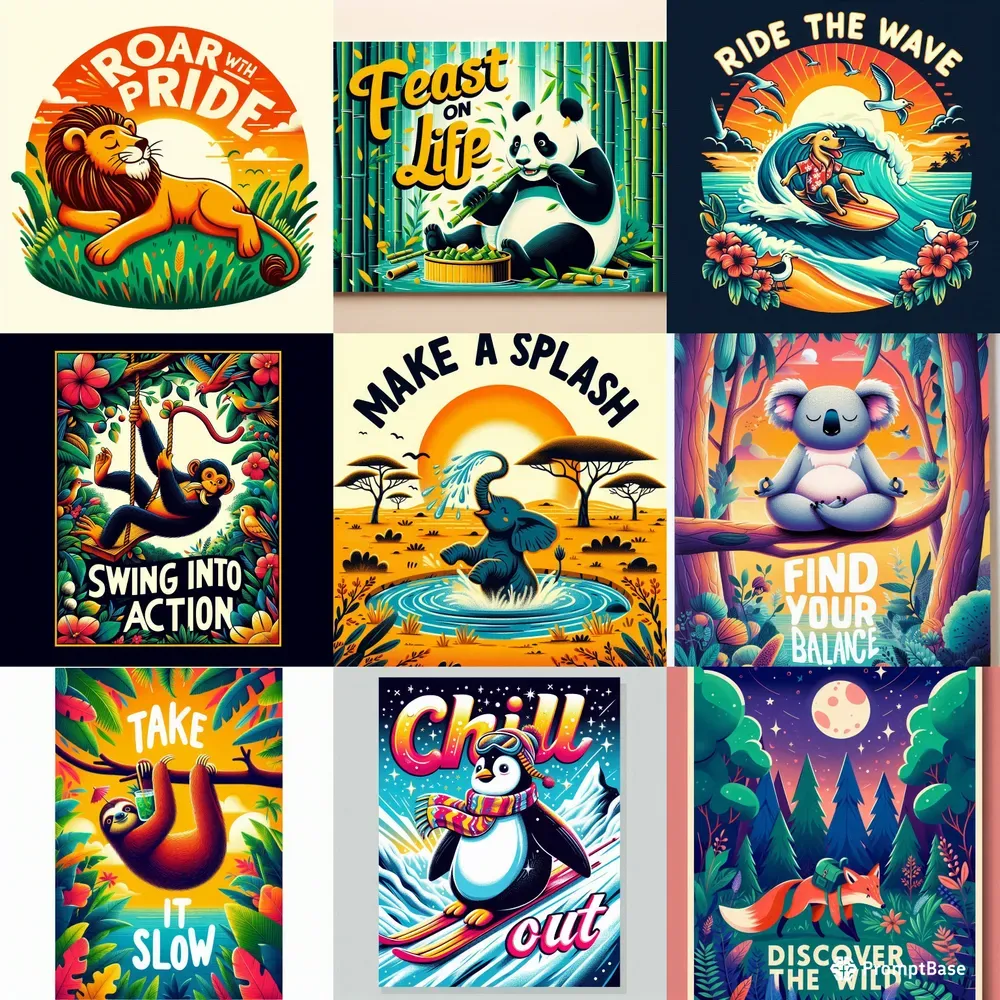 Vibrant And Whimsical Posters DALL·E Prompt | PromptBase