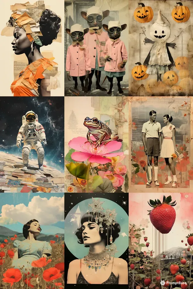 Mixed Media Art Posters Midjourney Prompt | PromptBase