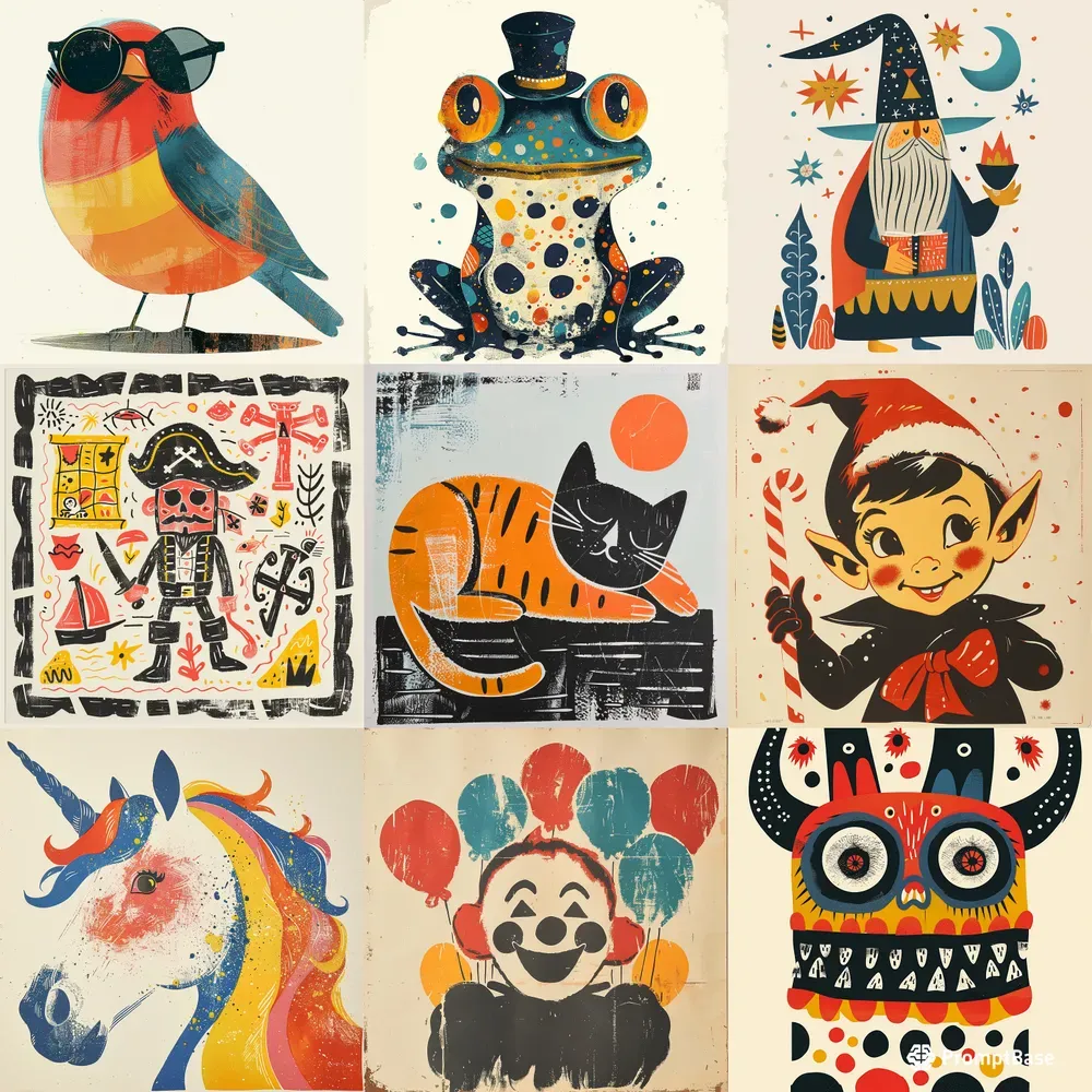 Nostalgic Silkscreen Posters Midjourney Prompt | PromptBase