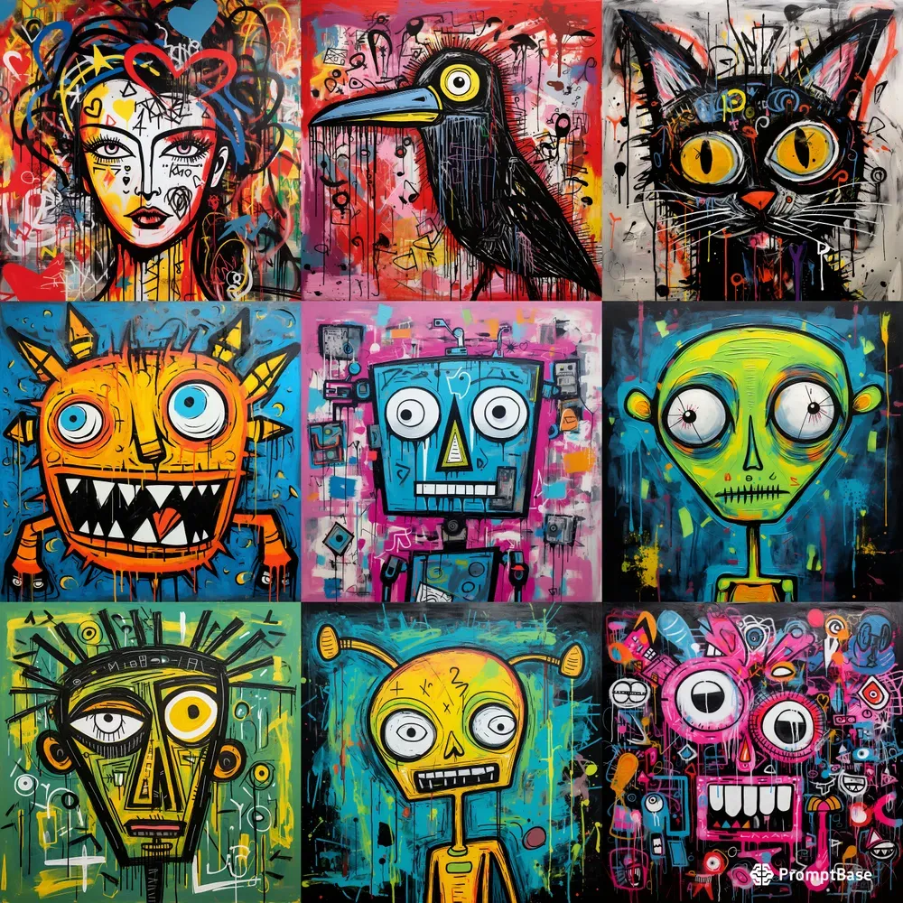 Weird Doodle Graffiti Neo Expressionisms Midjourney Prompt | PromptBase