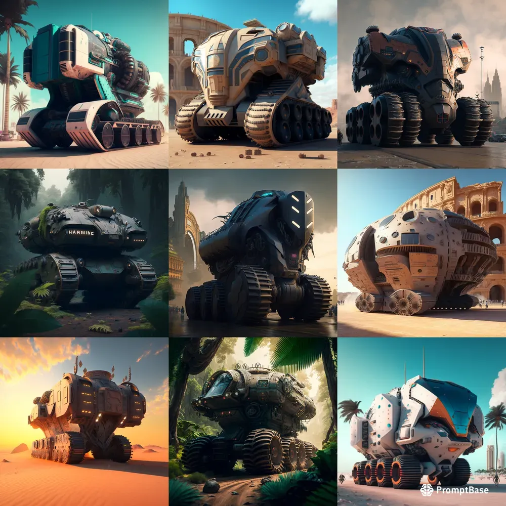 Futuristic Mega Monsters Machines Midjourney Prompt | PromptBase