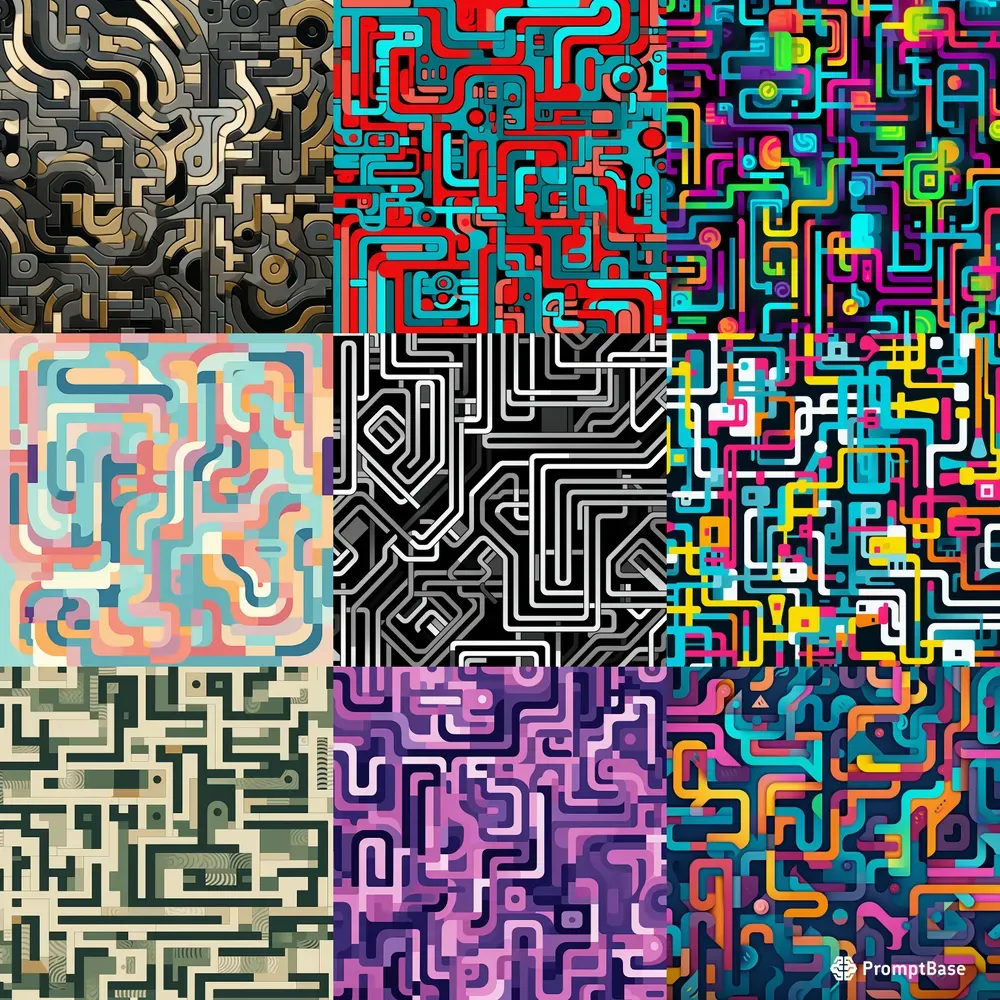 Maze Colorful Patterns Midjourney Prompt | PromptBase