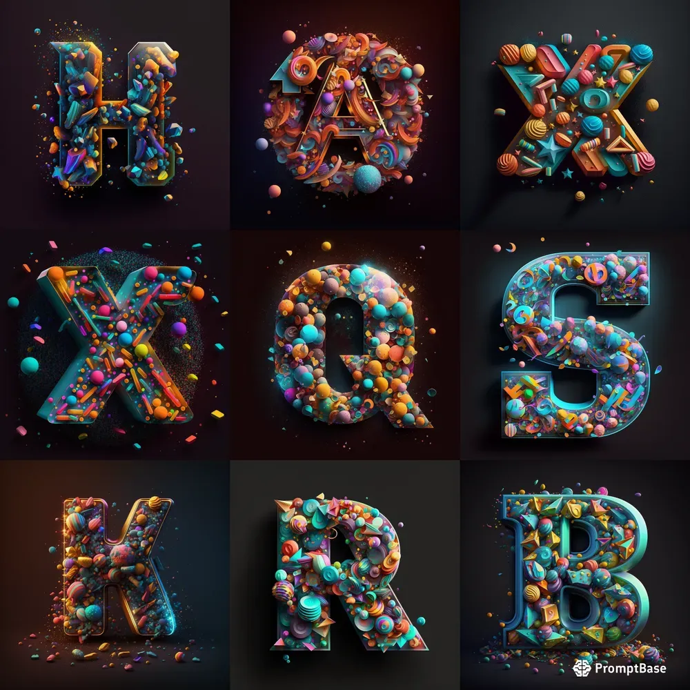 Candies Lettering Monogram Logos Midjourney Prompt | PromptBase