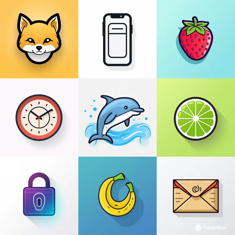 Minimalism Ux Icons Flat Designs Midjourney Prompt | PromptBase