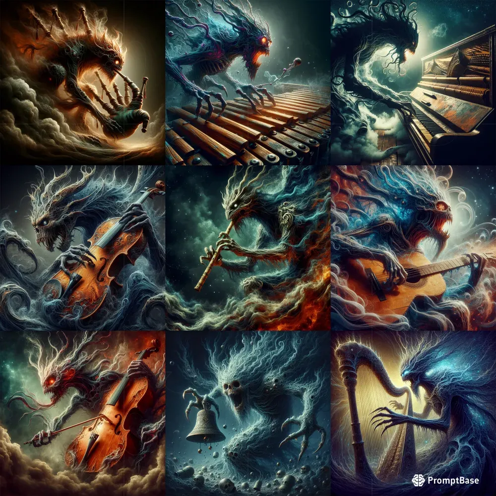 Creepy Musical Creatures DALL·E Prompt | PromptBase