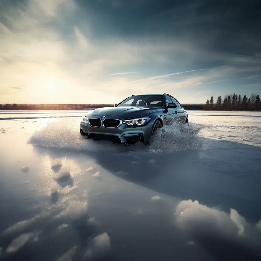 Cars On Ice Cinematics Midjourney Prompt | PromptBase