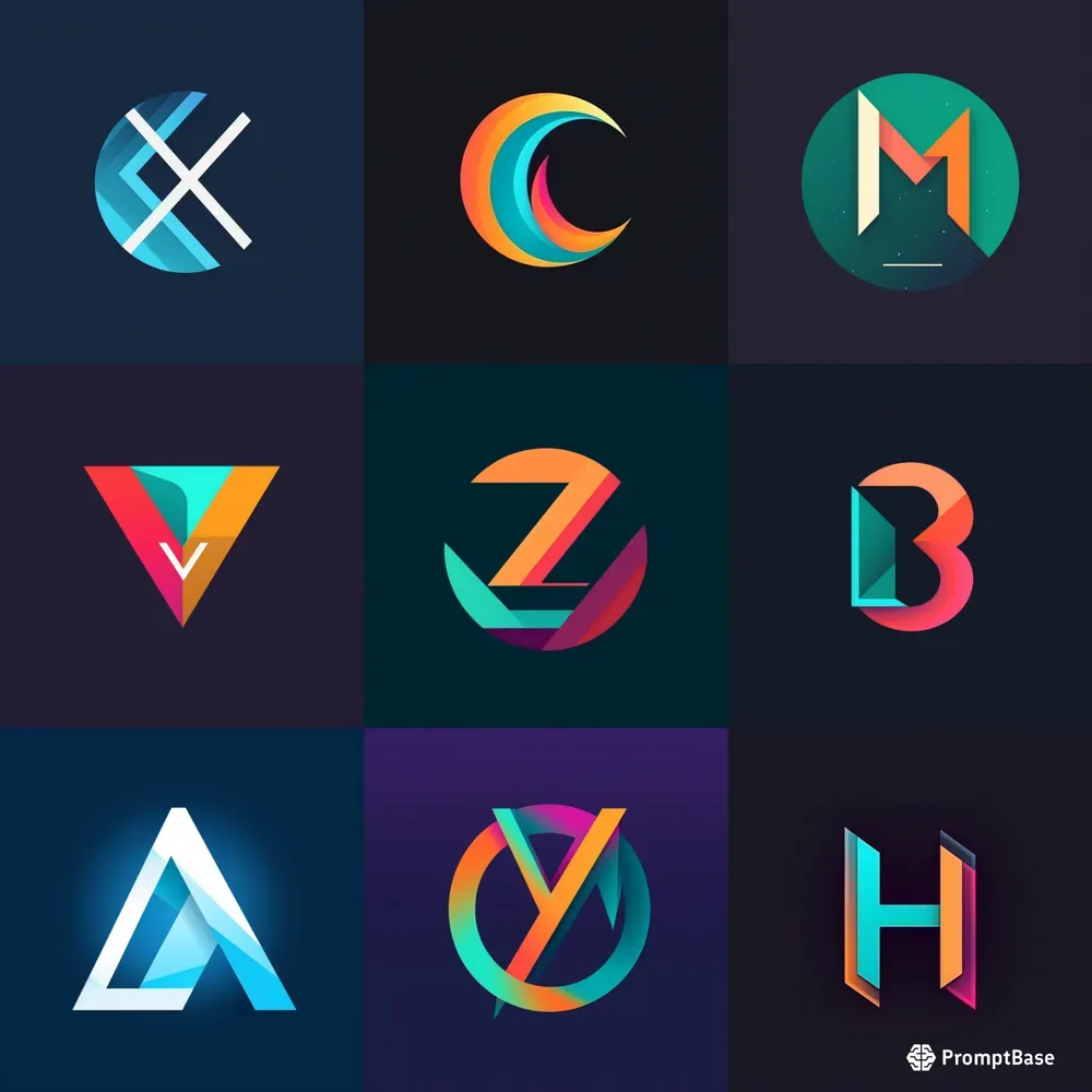 Sleek Modern Letter Logos Midjourney Prompt | PromptBase