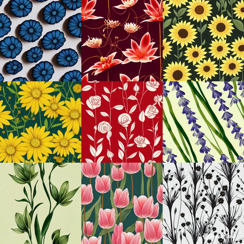 Blooming Flower Repeating Patterns Midjourney Prompt | PromptBase