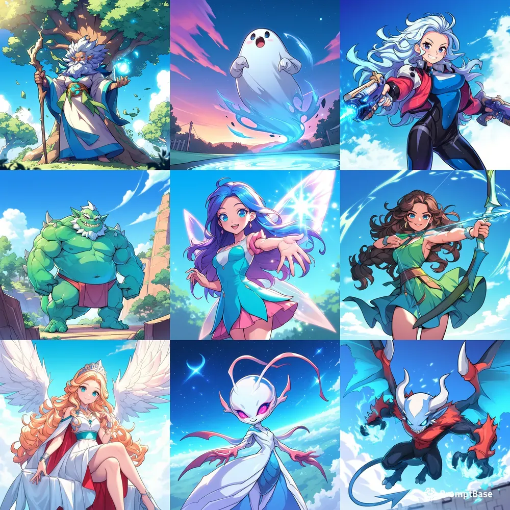 Celestial Cartoon Game Characters Midjourney Prompt | PromptBase