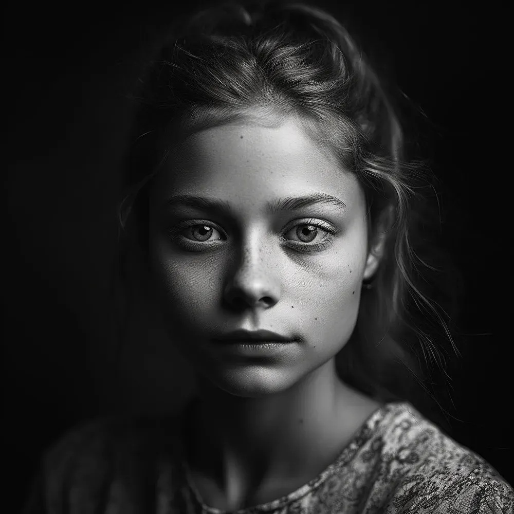 Photorealistic Bw Portraits Midjourney Prompt | PromptBase