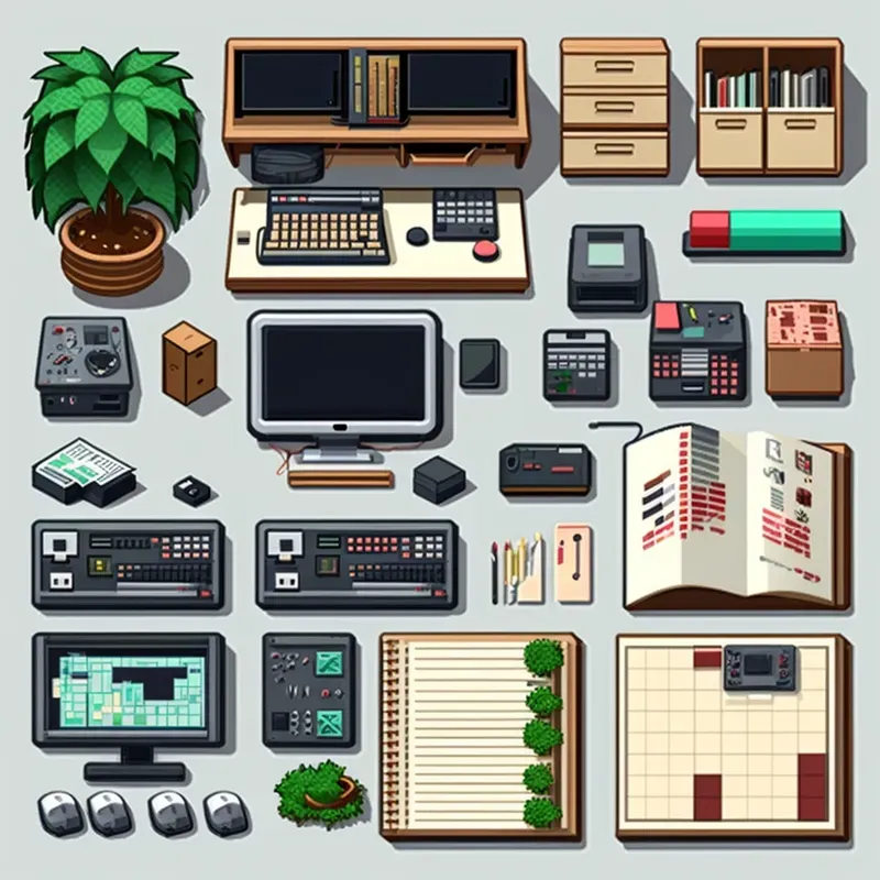 Illustrated Tileset Sprite Sheet Art Midjourney Prompt | PromptBase