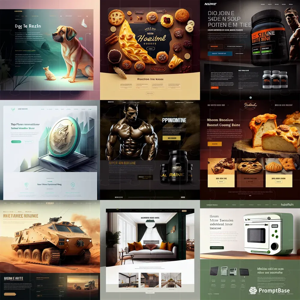 Modern Web Design Mockups Midjourney Prompt | PromptBase