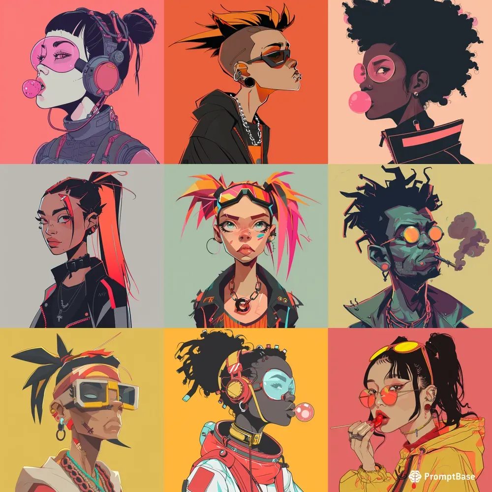 Geometric Punk NFT Avatars Midjourney Prompt | PromptBase