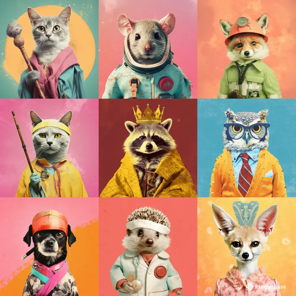 Fun Animal Character Creator Midjourney Prompt | PromptBase