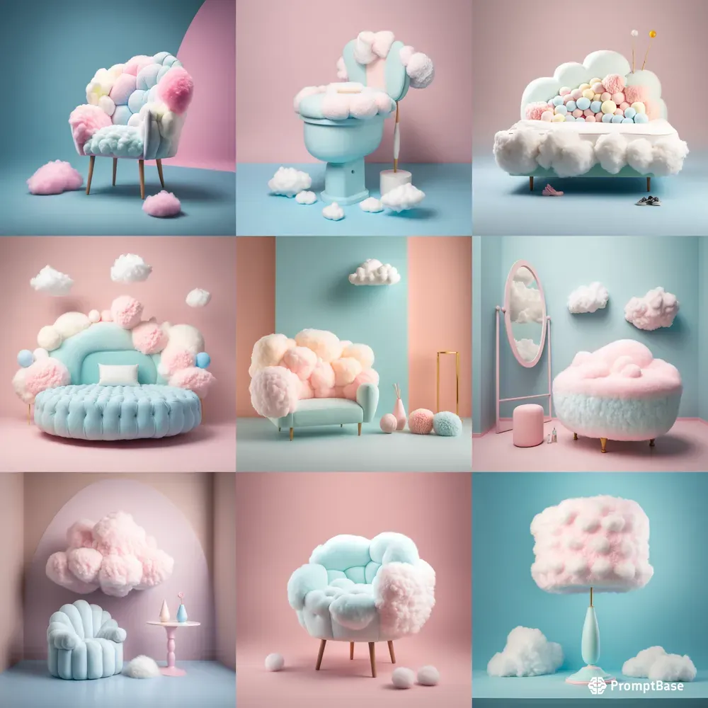 Cotton Candy Furniture And Interiors Midjourney Prompt | PromptBase