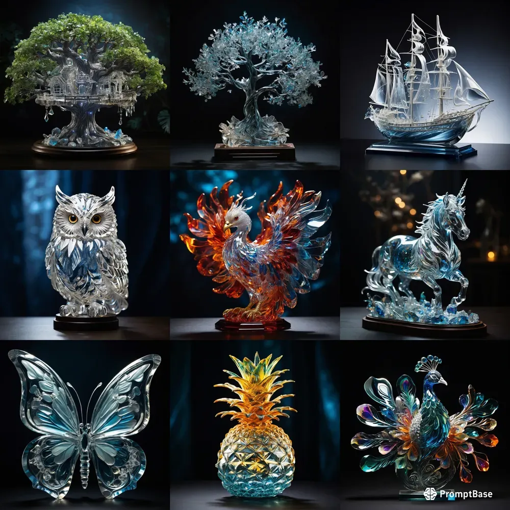 Magical Glass Sculptures Leonardo Ai Prompt | PromptBase
