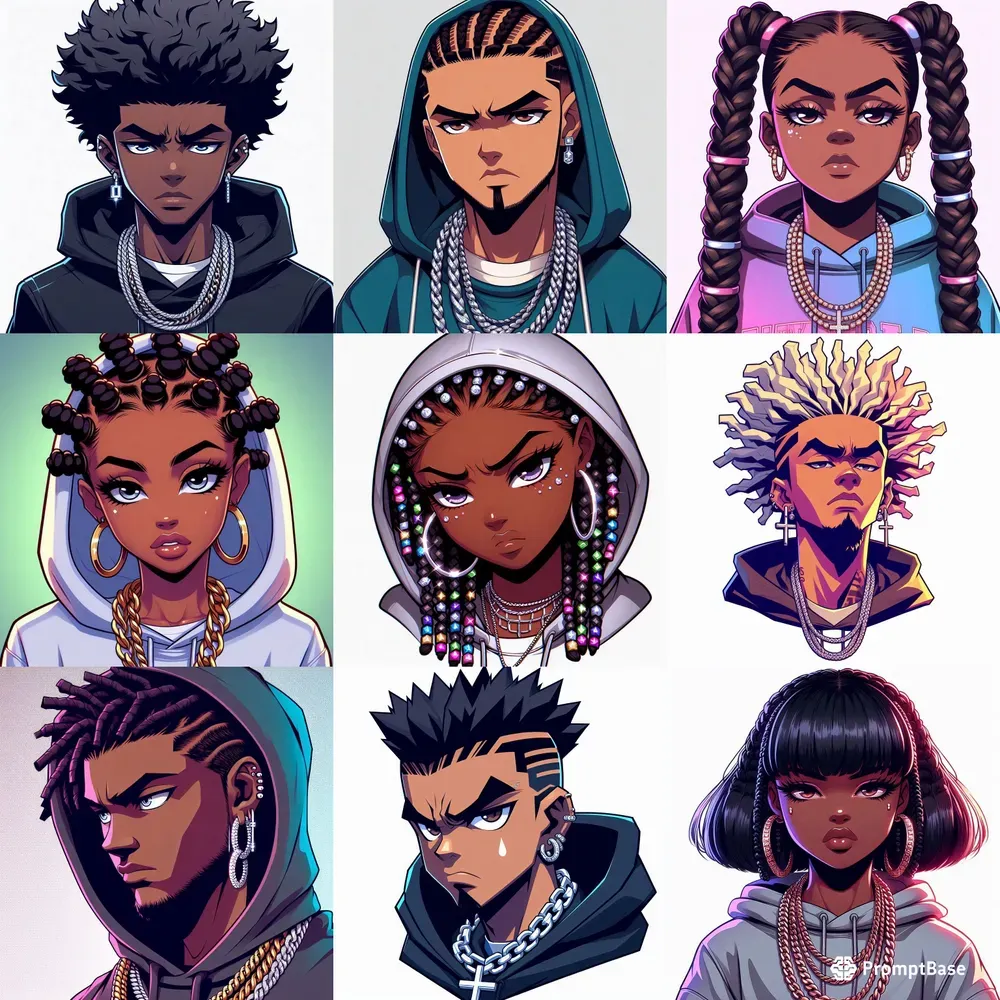Black Cartoon Character Makers DALL·E Prompt | PromptBase