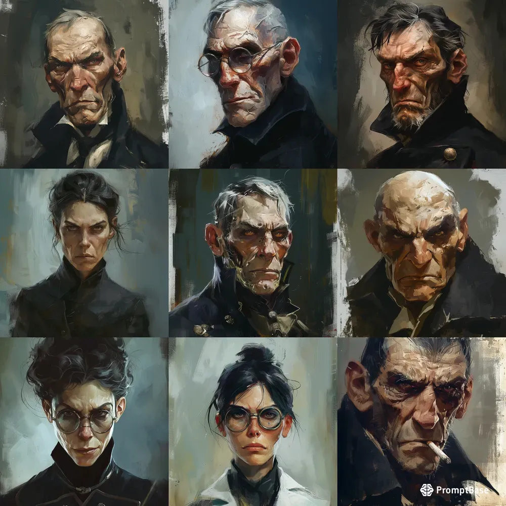 Painterly Realism Character Illustrations Midjourney Prompt | PromptBase