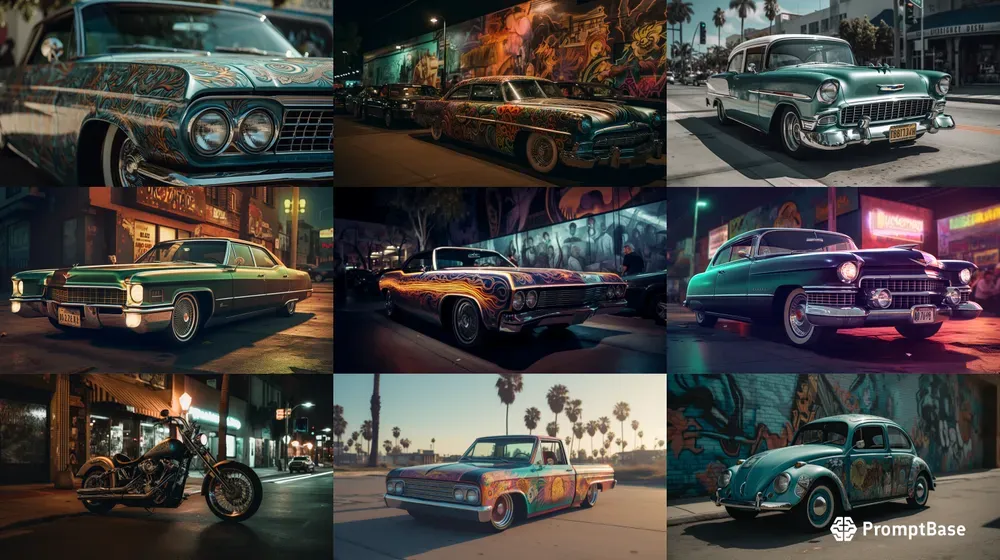 Cruisin Cultura Chicano Car Art Midjourney Prompt | PromptBase