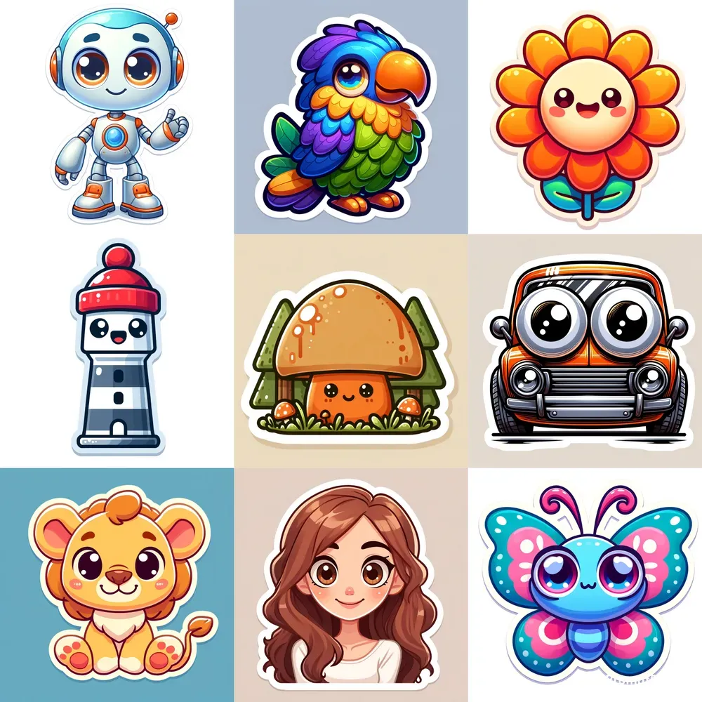 Chibi Stickers Vectors DALL·E Prompt | PromptBase