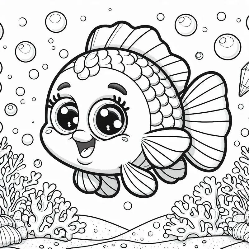 Underwater Cartoon Coloring Pages DALL·E Prompt | PromptBase