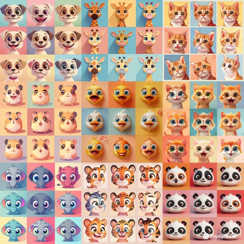 Cute Social Media Emojis Sets Midjourney Prompt | PromptBase