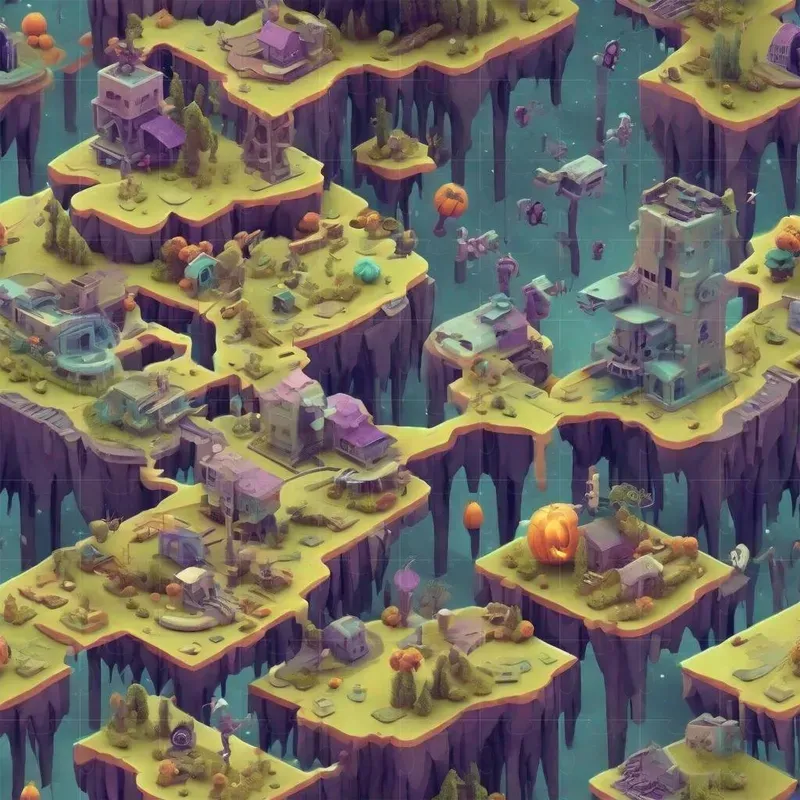 Mini Isometric World Patterns Stable Diffusion Prompt | PromptBase