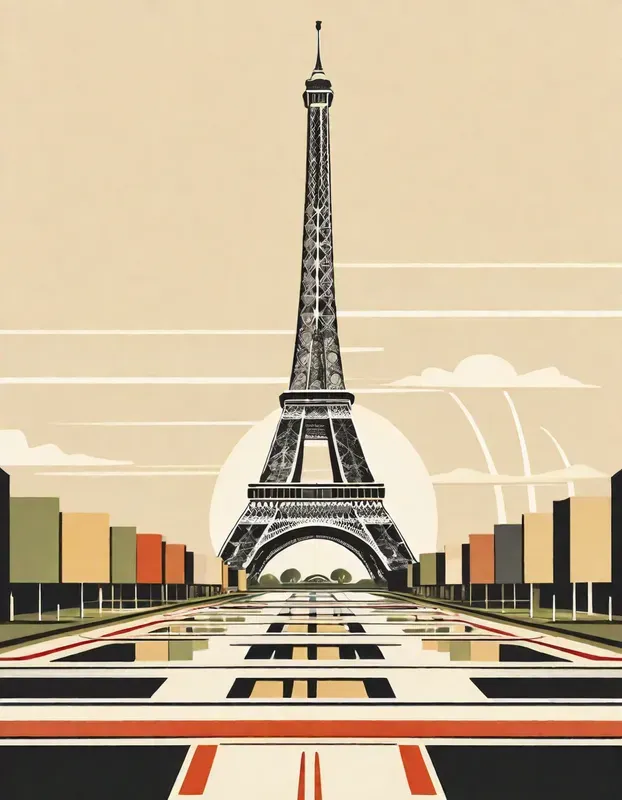 Famous Landmark Midcentury Posters Stable Diffusion Prompt | PromptBase