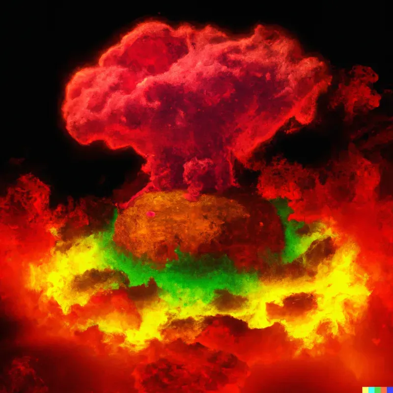 Psychedelic Nuclear Explosion Paintings DALL·E Prompt | PromptBase