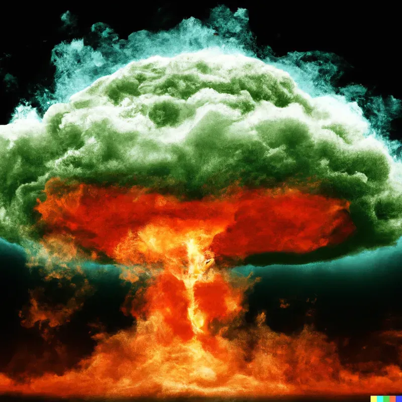 Psychedelic Nuclear Explosion Paintings DALL·E Prompt | PromptBase