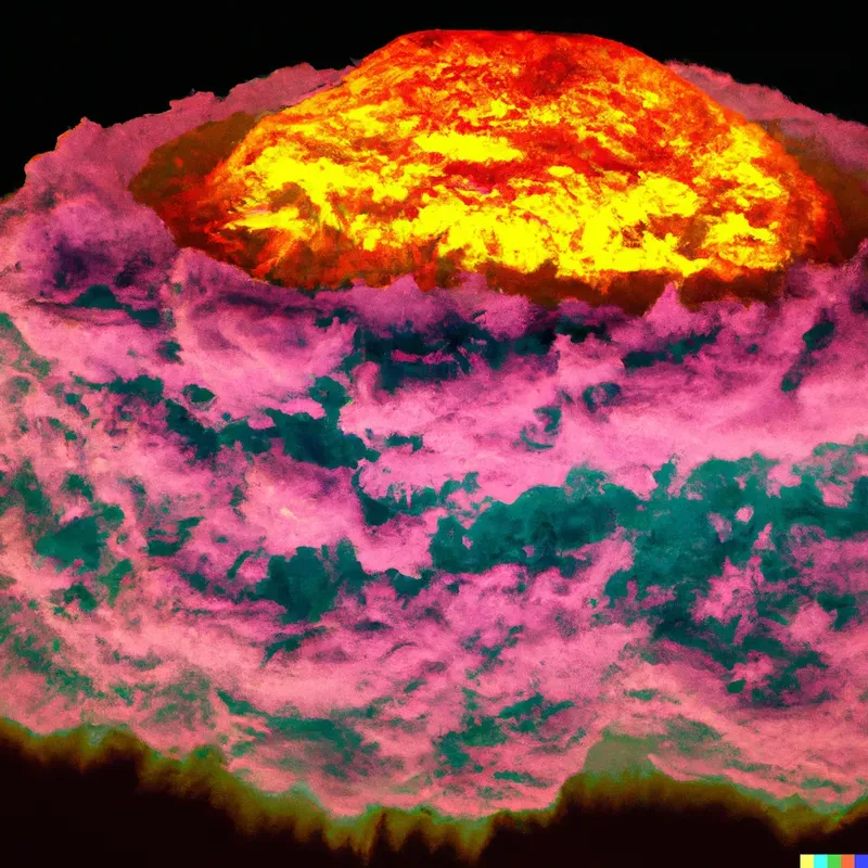 Psychedelic Nuclear Explosion Paintings DALL·E Prompt | PromptBase