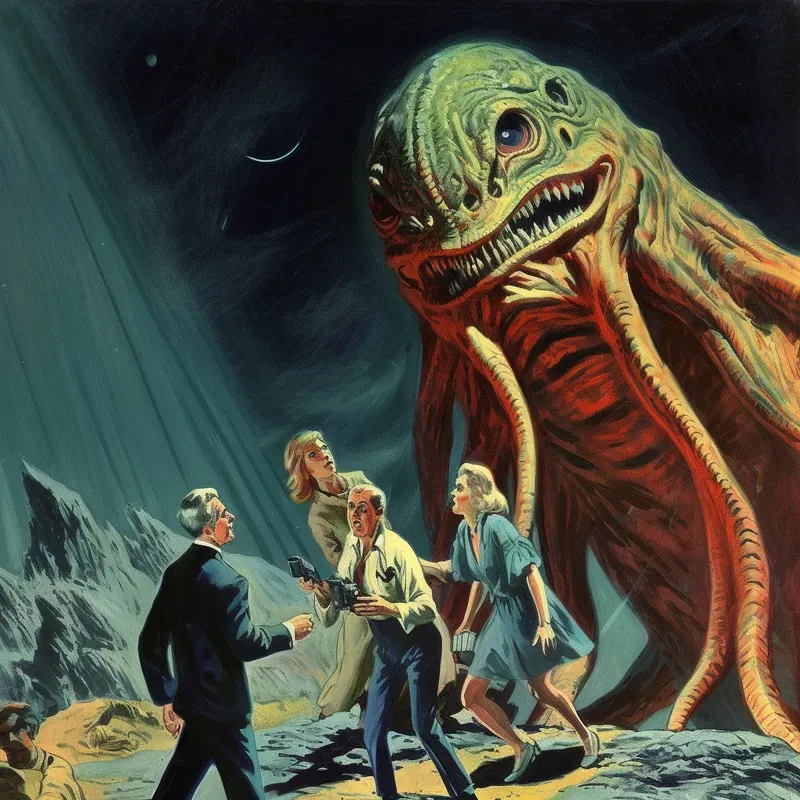 Vintage Pulp Horror Posters Midjourney Prompt | PromptBase