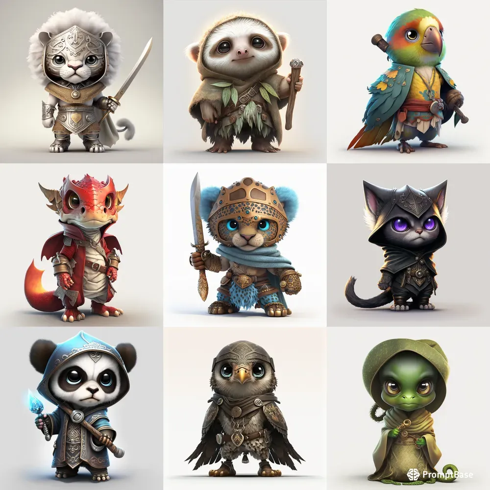 RPG Animal Characters Midjourney Prompt | PromptBase