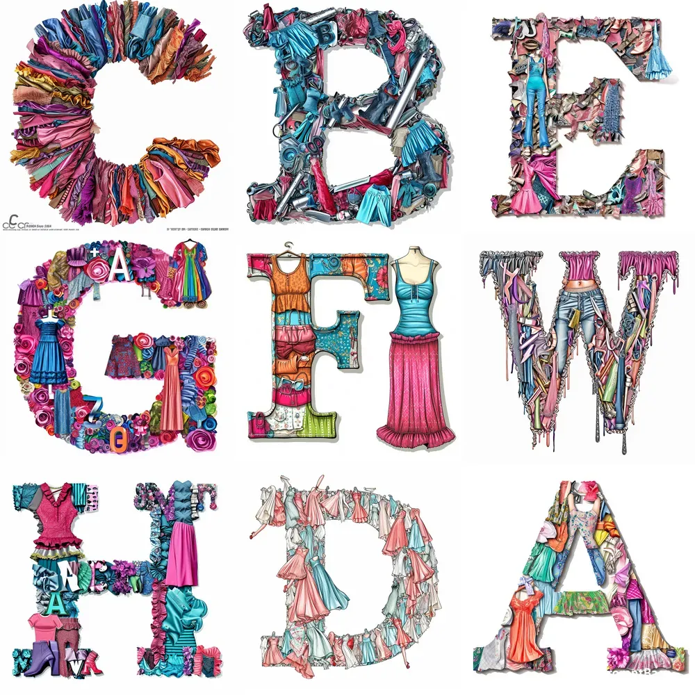 Fashion Dresses Made Text Fonts Midjourney Prompt | PromptBase