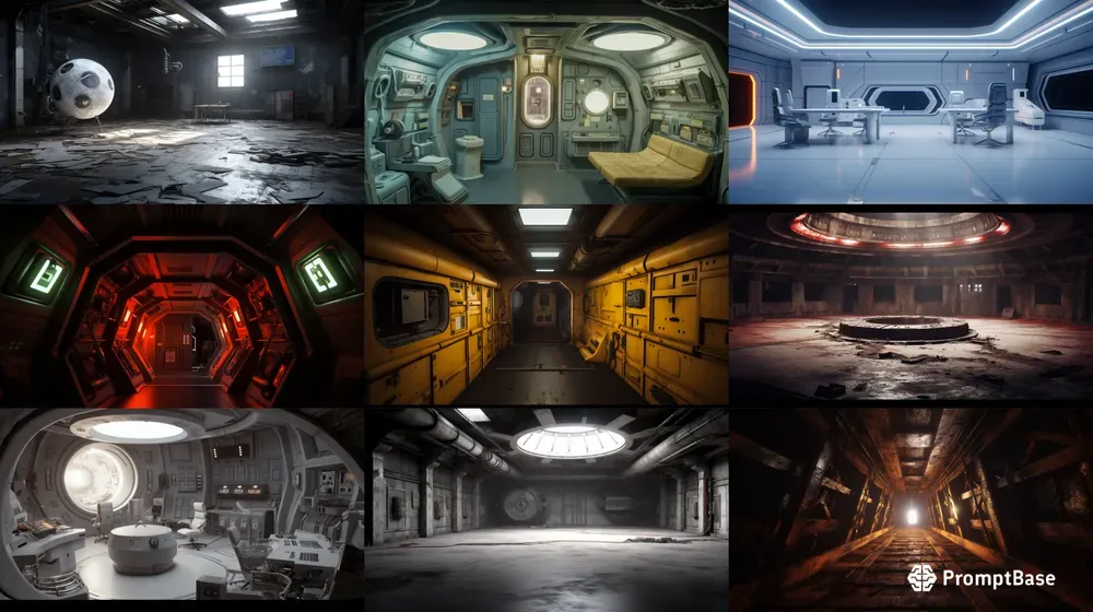 Sci-fi Corridors And Space Stations Midjourney Prompt | PromptBase