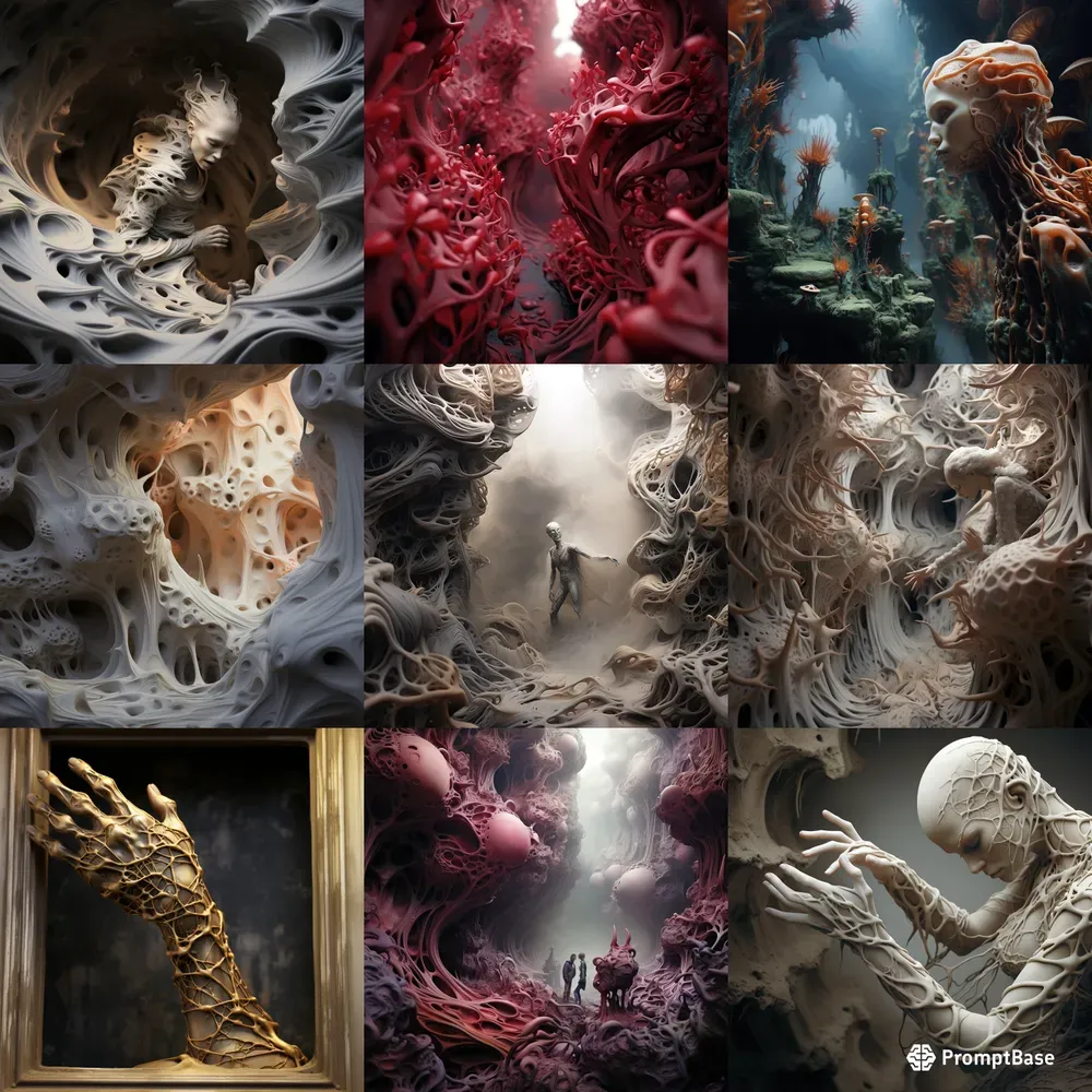 Organic Clay Sculptures Midjourney Prompt | PromptBase