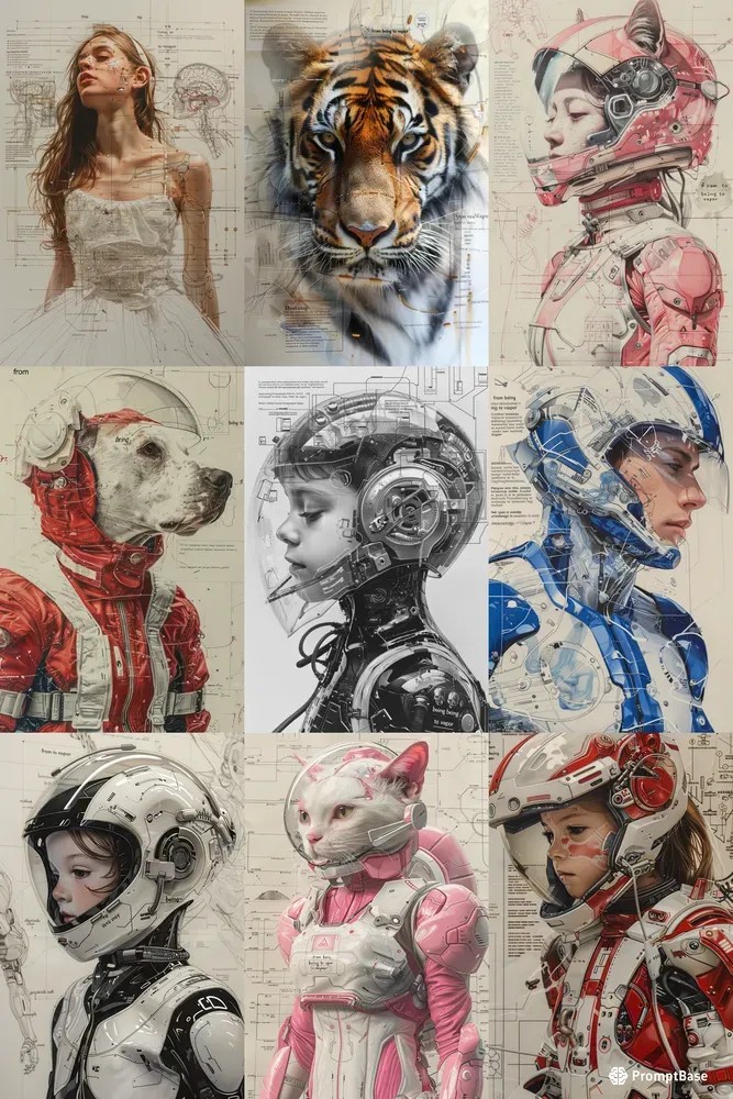 Vintage Astronaut Anatomy Diagram Posters Midjourney Prompt | PromptBase