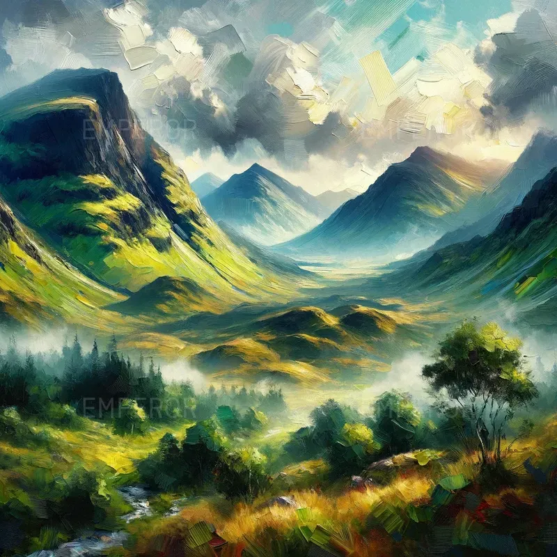 Vivid Oil Landscapes DALL·E Prompt | PromptBase