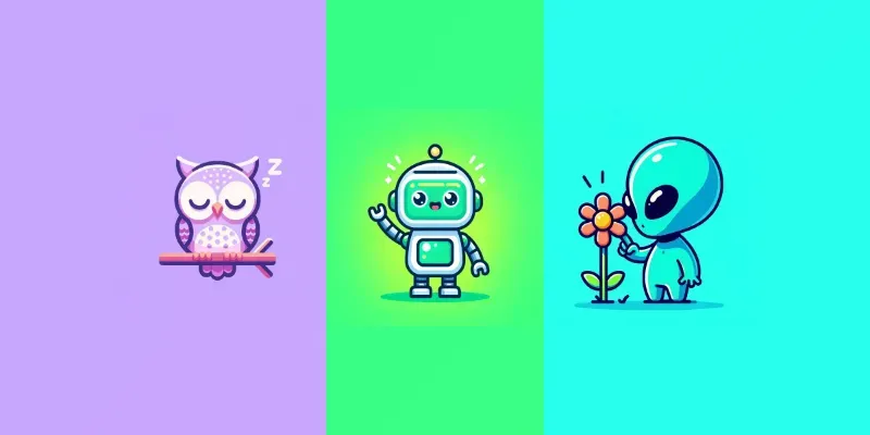 Vibrant 2D Fun Cartoon Icons DALL·E Prompt | PromptBase