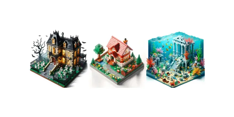 Lego Isometric Haven DALL·E Prompt | PromptBase