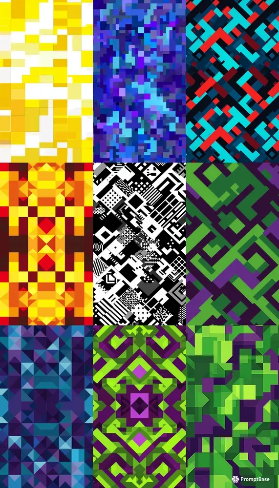 Pixel Video Game Patterns Midjourney Prompt | PromptBase